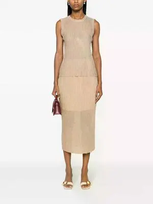 TWINSET High-waisted Plissé Long Skirt