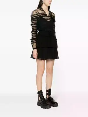 TWINSET Ruffled Mesh Mini Dress