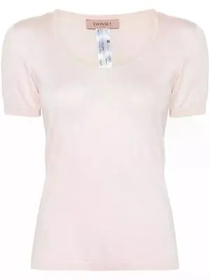 TWINSET Knitted Silk Top - Pink