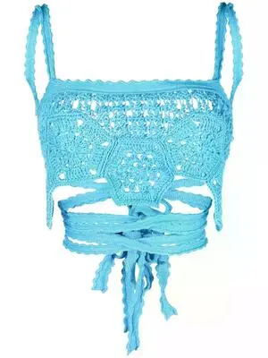 Alanui Blooming Flowers Top - Blue