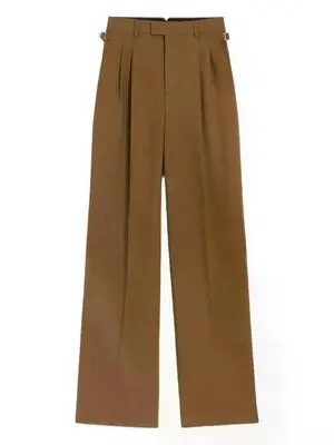 AMI Paris Pleated Wide-leg Trousers