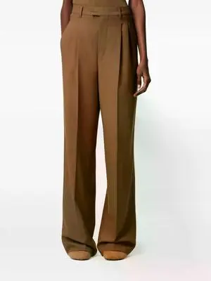 AMI Paris Pleated Wide-leg Trousers