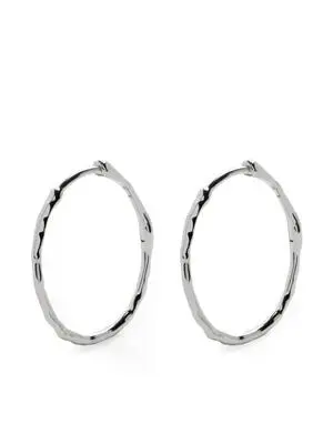 Monica Vinader 14k White Gold Medium Siren Hoop Earrings - Silver