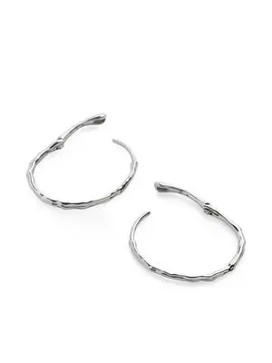 Monica Vinader 14k White Gold Medium Siren Hoop Earrings - Silver