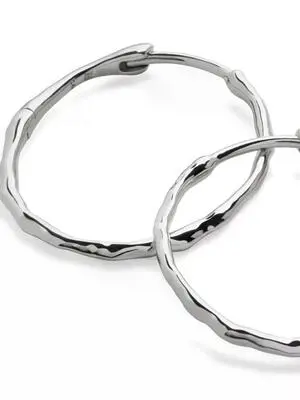 Monica Vinader 14k White Gold Medium Siren Hoop Earrings - Silver