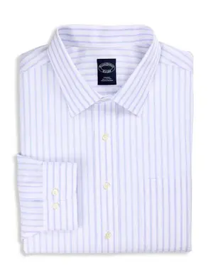 Brooks Brothers Big & Tall Non-iron Striped Dress Shirt - Blue