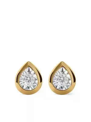 Monica Vinader Pear Diamond Stud Earrings - Gold