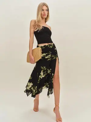 REFORMATION Julianna Low Waist Midi Skirt