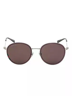 Gucci Oval-frame Tinted Sunglasses - Silver