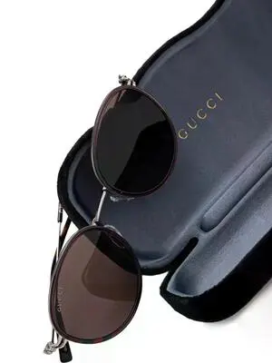 Gucci Oval-frame Tinted Sunglasses