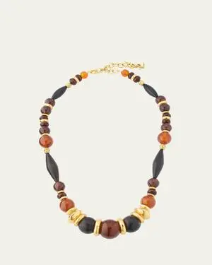 Saint Laurent Mixed Bead Necklace