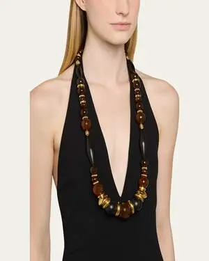 Saint Laurent Mixed Bead Necklace