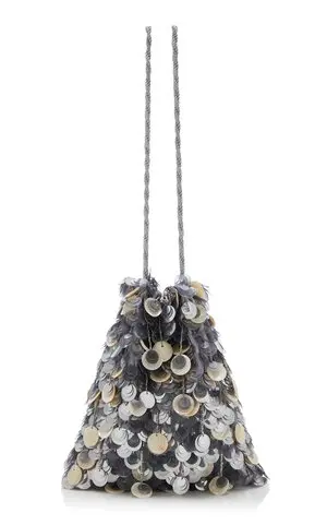LIZZIE FORTUNATO Gala Sequined Wristlet Bag - Silver