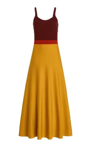 Gabriela Hearst Flaminius Colorblock Wool Midi Dress - Multi