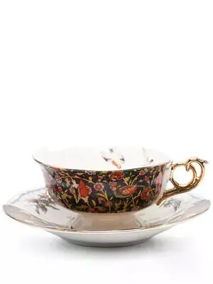 SELETTI Hybrid Kannauj Floral-print Tea Cup Set - Blue