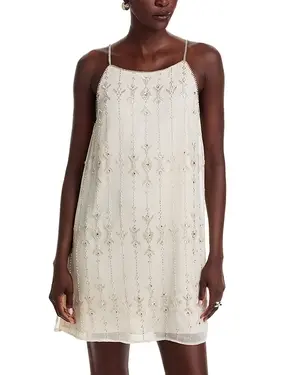 Aqua X Ava Phillippe Beaded Mini Dress