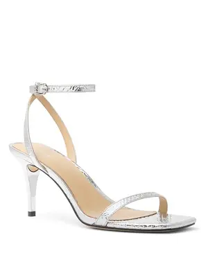 Michael Kors Silver Tone Sandals For Women