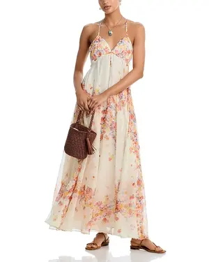 Aqua X Ava Phillippe Floral Maxi Dress