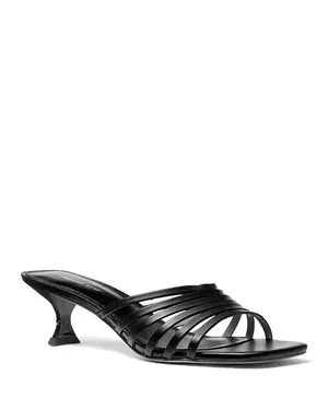 Michael Kors Haisley Kitten Heel Sandals - Black