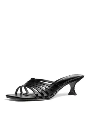 Michael Kors Haisley Kitten Heel Sandals - Black