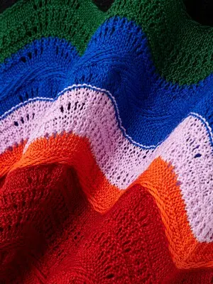 La DoubleJ Striped Crocheted Cotton Maxi Dress