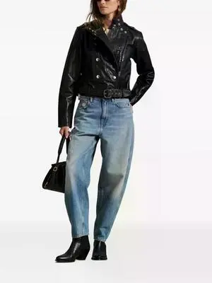Polo Ralph Lauren Belted Leather Biker Jacket