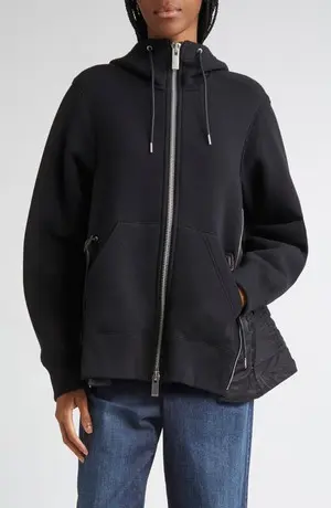 Sacai Full Zip Sweatshirts Hoodies For Women