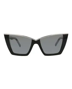 Saint Laurent Cat Eye Frame Acetate Sunglasses - Black Black Silver (sl570/30014007/002)