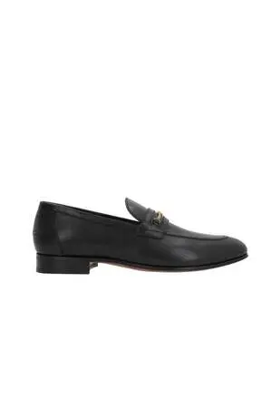 Valentino Garavani VLogo Grained Leather Loafers - Black