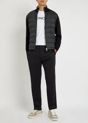 Moncler Quilted Shell And Knit Jacket - Black