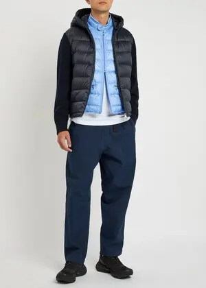 Moncler Hooded Shell And Wool Jacket