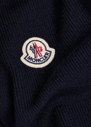 Moncler Hooded Shell And Wool Jacket