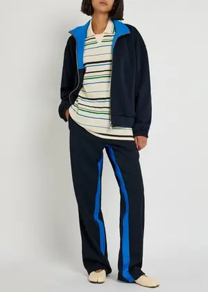 WALES BONNER Adidas X Piqué Jersey Track Trousers - Navy