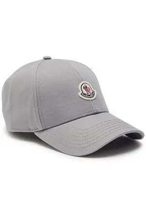 Moncler Logo Cotton Cap - Grey