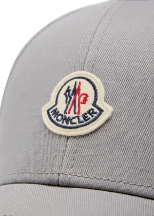 Moncler Logo Cotton Cap - Grey