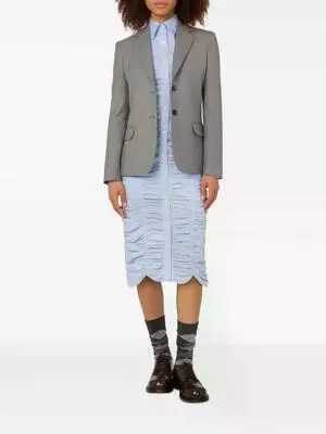Moschino Ruched Button-down Midi Dress