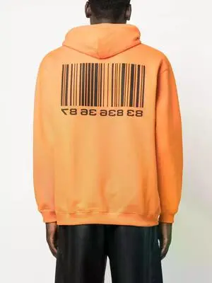 VTMNTS Barcode-print Cotton Hoodie - Orange
