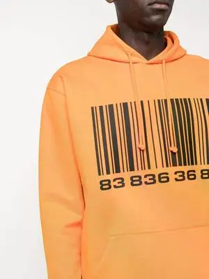 VTMNTS Barcode-print Cotton Hoodie - Orange