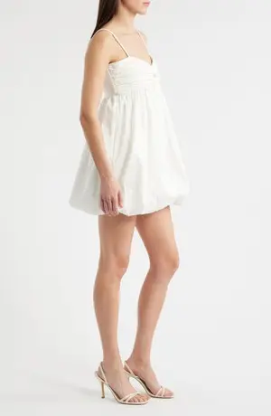 Likely Serefina Mixed Media Bubble Minidress - White
