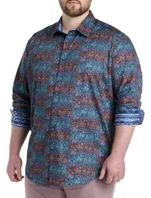 ROBERT GRAHAM BY DXL Big & Tall Bandana Sport Shirt