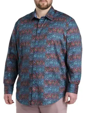ROBERT GRAHAM BY DXL Big & Tall Bandana Sport Shirt