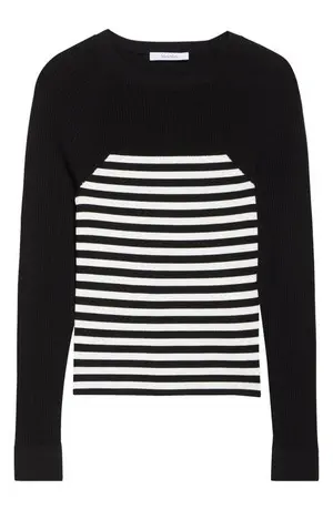 Max Mara Braies Stripe Bodice Rib Sweater