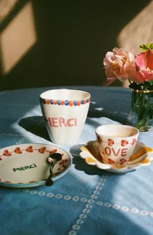 RICE BY RICE Set Of 6 Hand-painted Ceramic Cups - Multi