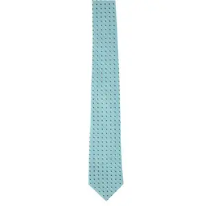 Trafalgar Ignacio Polka Dot Linen Blend Necktie - Light Blue