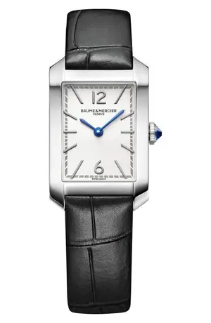 Baume & Mercier Hampton Leather Strap Watch - White