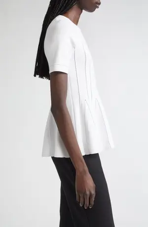 Max Mara Epoche Short Sleeve Peplum Sweater