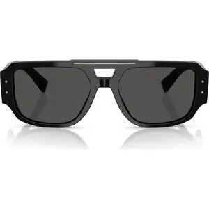 Dolce & Gabbana 57mm Pilot Sunglasses - Black