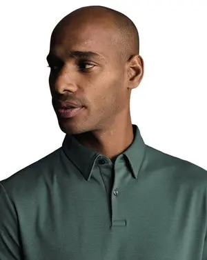 CHARLES TYRWHITT Smart Jersey Polo - Atlantic Green