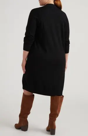Universal Standard Long Open Front Cardigan - Black
