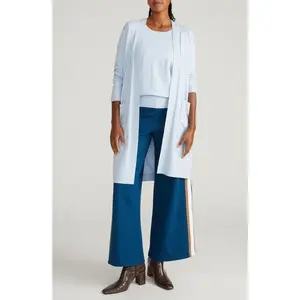 Universal Standard Long Open Front Cardigan Silver Blue